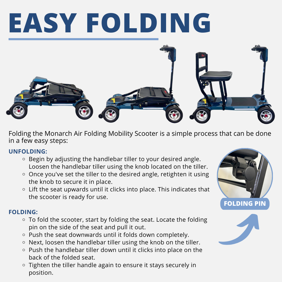Monarch Air Folding Mobility Scooter – Betty&Bertie Monarch Air Folding Mobility Scooter – Betty&Bertie